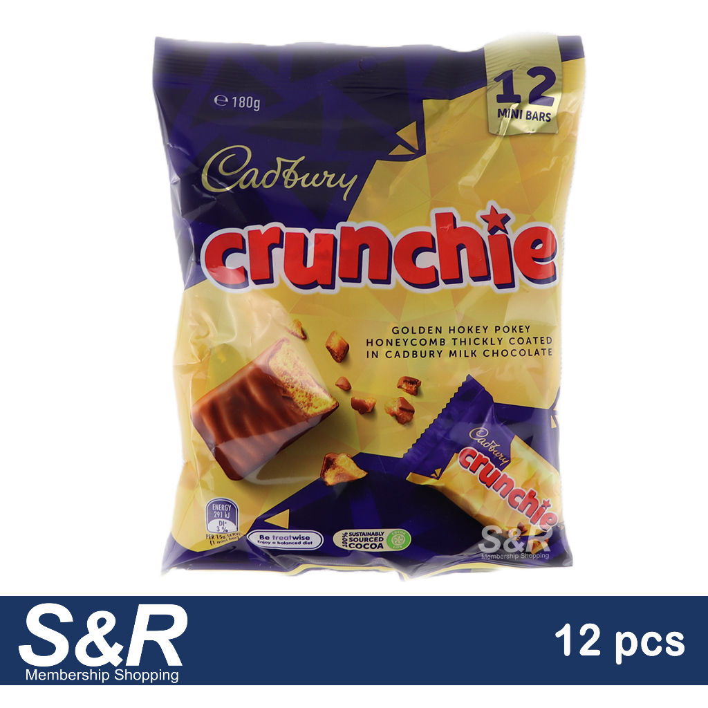 Cadbury Crunchie Mini Chocolate Bars (15g x 12pcs) | Shopee Philippines