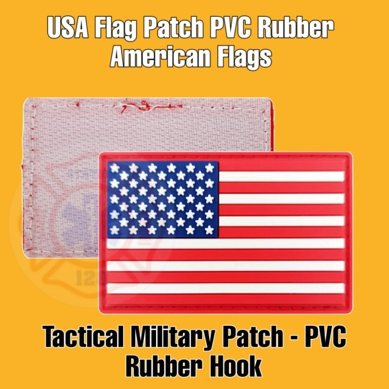 USA Flag Patch PVC Rubber American Flags | Shopee Philippines