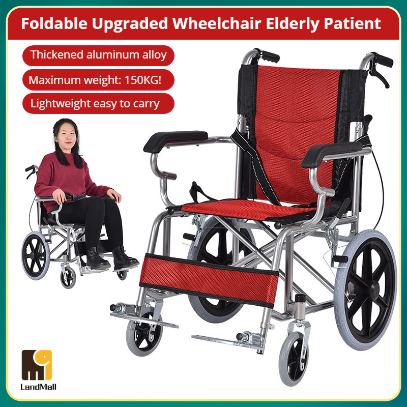 Adult Wheelchair Portable Heavy duty foldable Hand Push Wheelchair 11kg ...