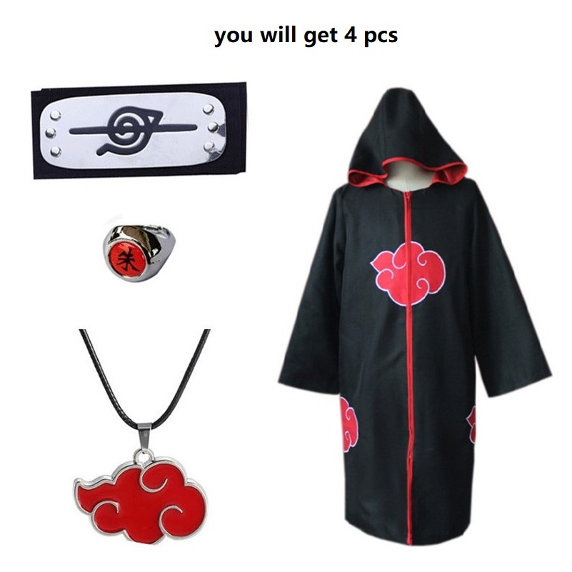 Naruto Costume Akatsuki Cloak Cosplay Sasuke Uchiha Cape man Clothing ...