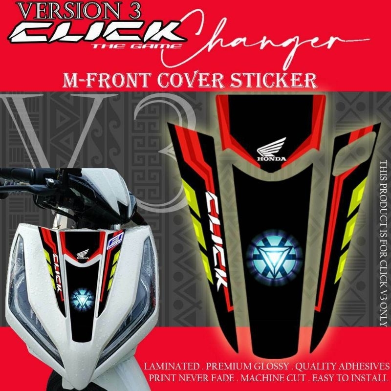 HONDA CLICK V3 FRONT COVER DECALS/HONDA CLICK STICKER/HONDA DECALS ...