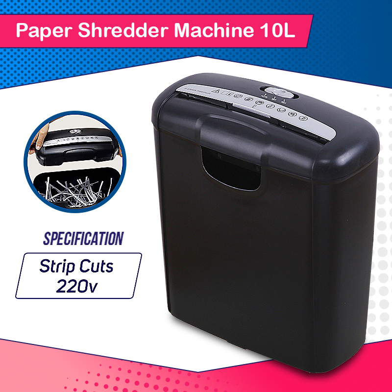 10L Paper Shredder Machine Black Strip Cut Paper Shredder 220volts ...