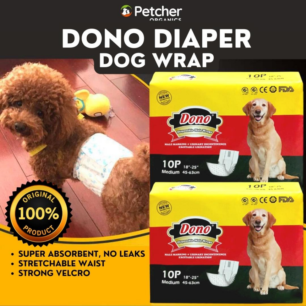 Dono Dog Male Diaper Wraps for Male Dogs Leak-Proof Dono Disposable ...