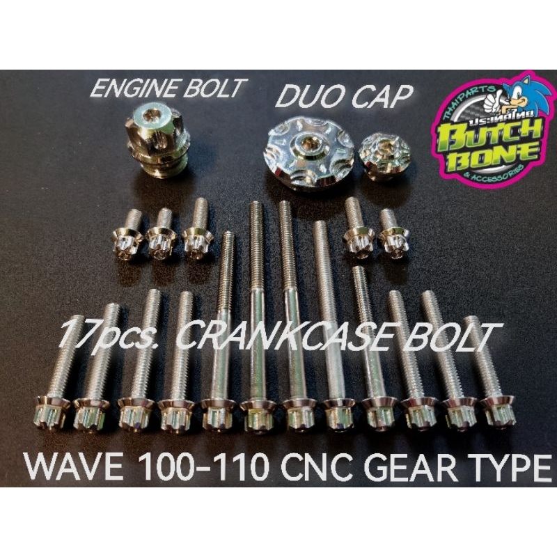 CRANKCASE BOLT-DUO CAP-ENGINE SET ️WAVE 100/125 ️HONDA RS 125/150 ️(CNC ...