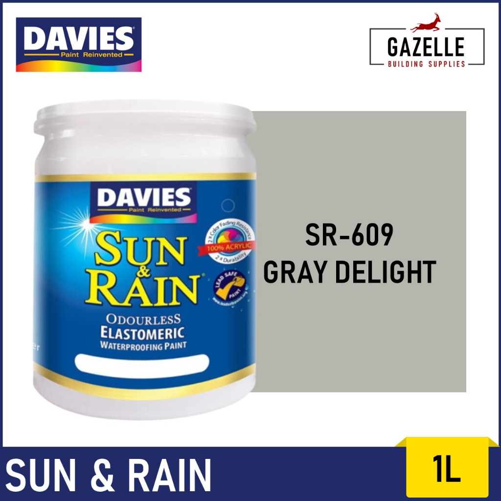 Davies Sun & Rain Acrylic Elastomeric Paint - Grays 1L | Shopee Philippines