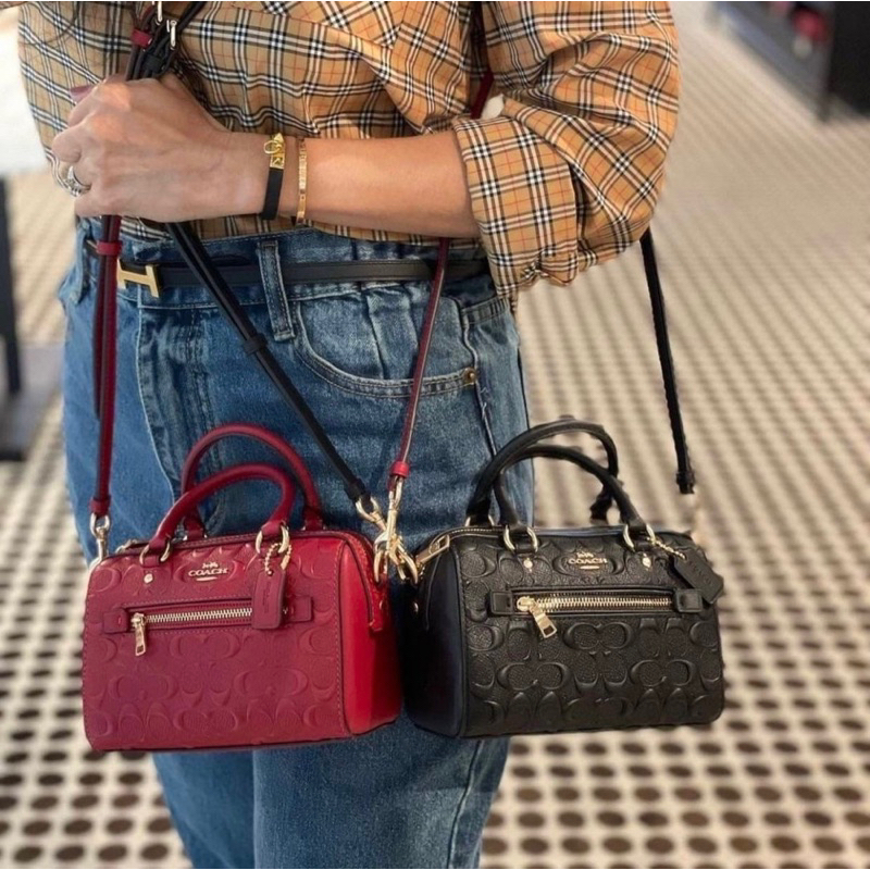 Coach Mini Rowan Crossbody In Signature Leather | Shopee Philippines