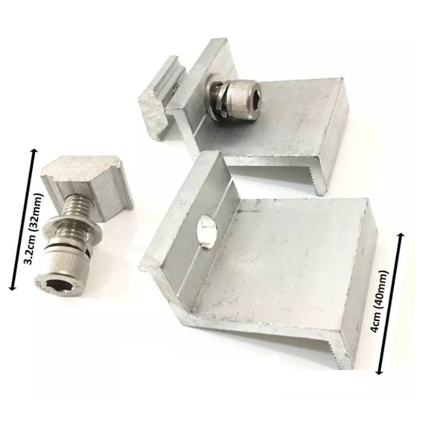 L Foot Mid Clamp End Clamp 35mm 40mm Anodized aluminum Solar Panel ...