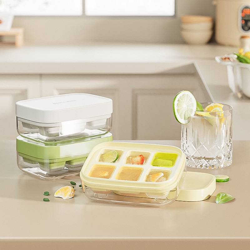 DHD press Ice Tray With Lid Plastic Ice Mould Home Kitchen Bar ...