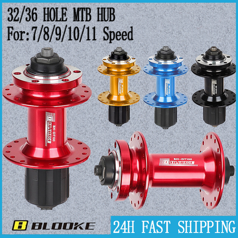 BLOOKE 32/36 Hole Hub Ball Bearing Hub MTB Bike Hub Disc Brake 7/8/9/10/11 Speed Front Rear Hubs ...