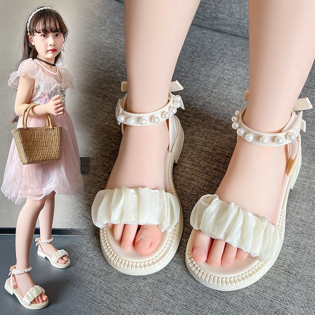 New Korea Pearl Girl Cute Princess sandals (25-36) #COD | Shopee ...
