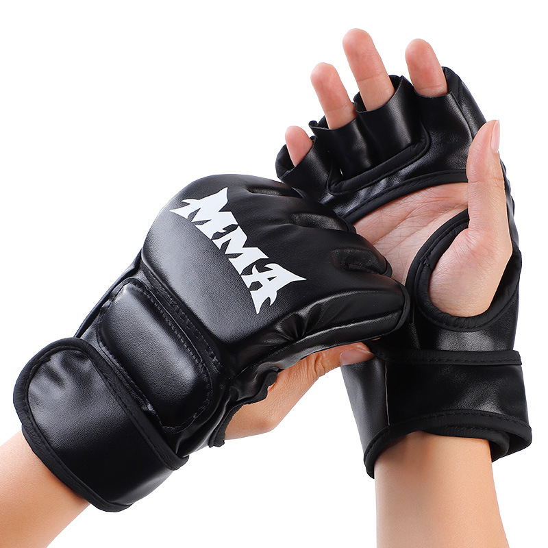 Half Finger Boxing Gloves Fighting UFC Professional Boxing Gloves MMA ...