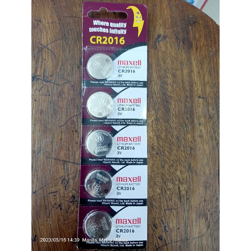Maxell CR2016 3V lithium Battery 5pcs | Shopee Philippines