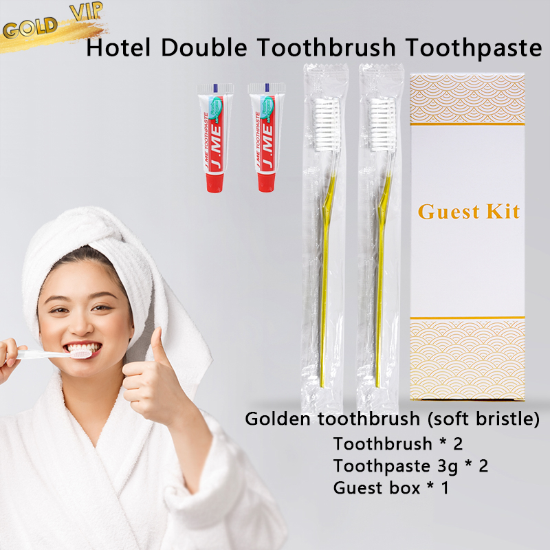HOTEL GUEST KIT in Double Toothbrush Toothpaste PACK- 100 PCS. | Shopee ...