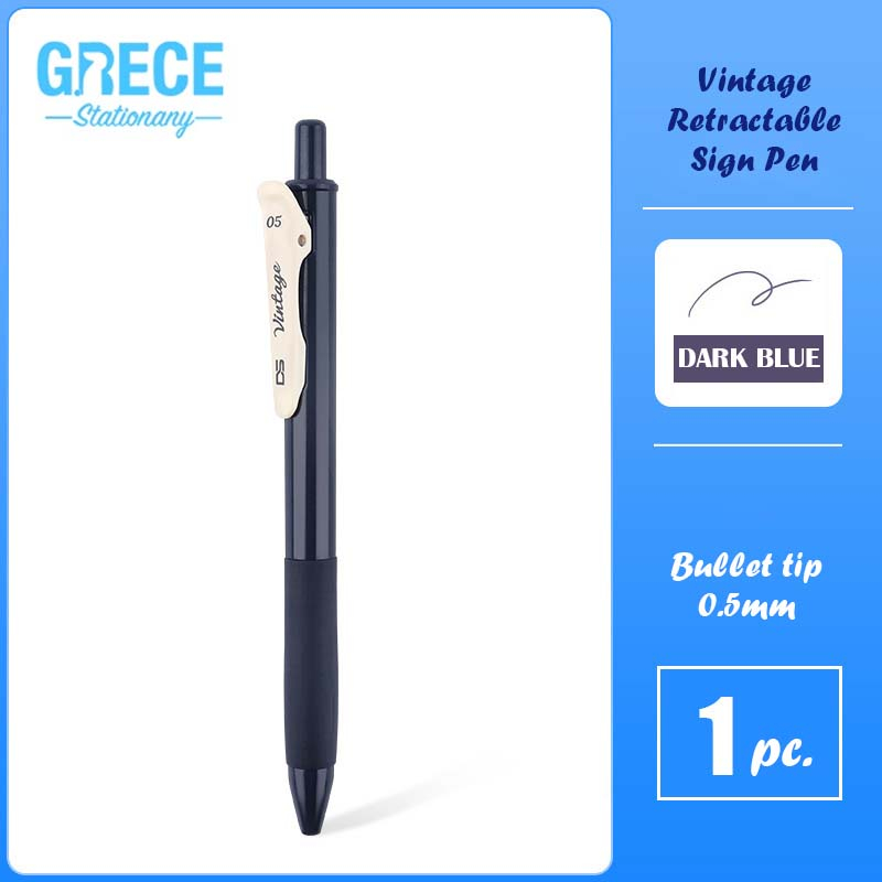 Vintage retractable sign pen school supplies 0.5mm | Shopee Philippines