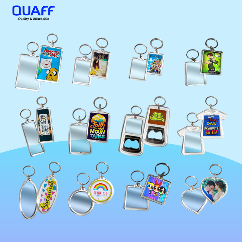 Acrylic Photo Insert Keychain Rectangle Square Circle Openable 100 Pcs ...