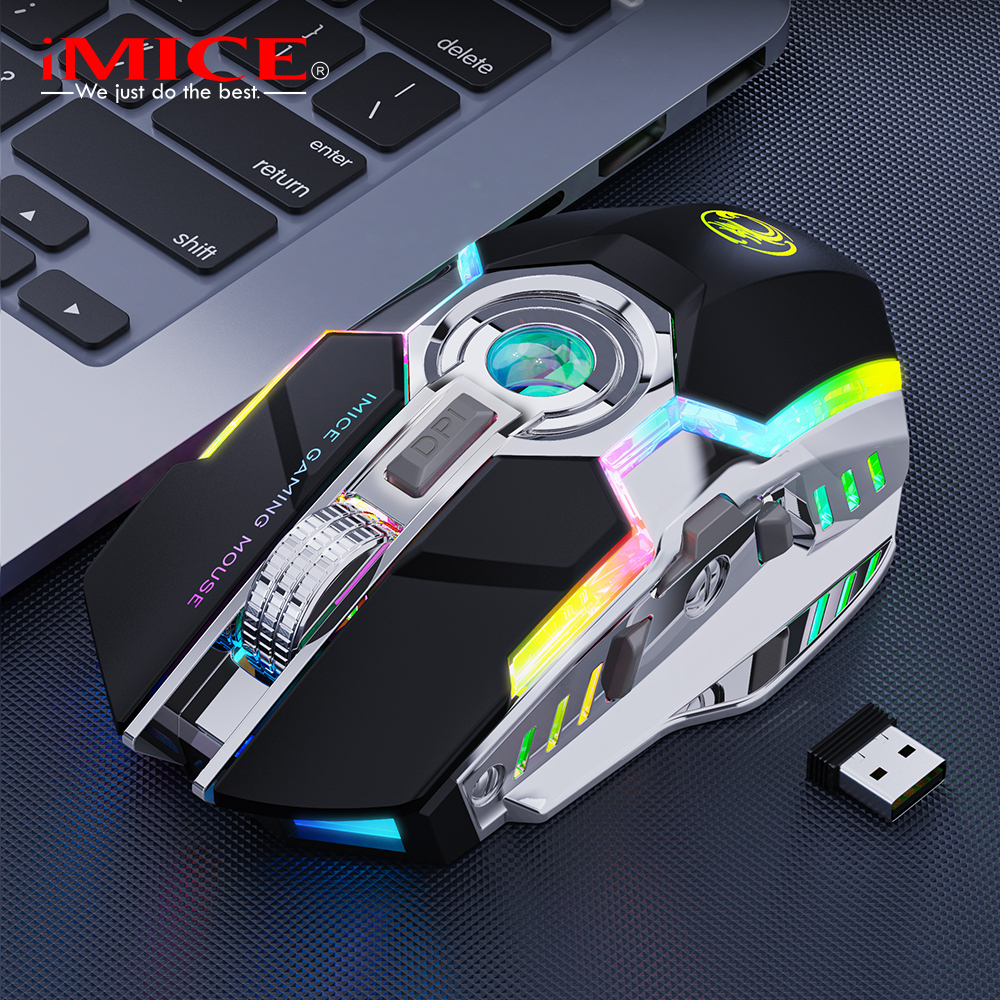 New Wireless Gaming Mouse 2.4G Mute Rechargeable RGB Backlight 7 Keys ...