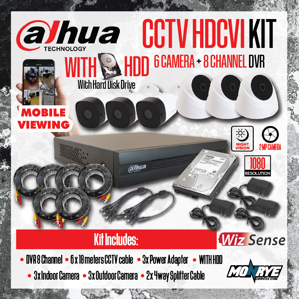 DAHUA CCTV HDCVI KIT / BRAND NEW DVR 8 Channel with HDD / 6 Camera ...