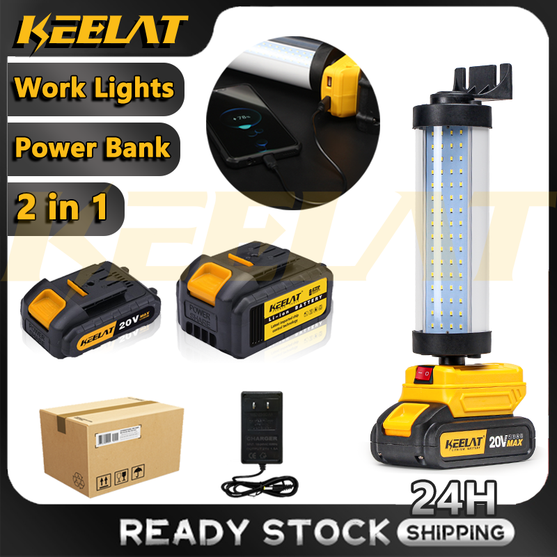 KEELAT Work Light LED Portable Spot Lamp Table Lamp Camping USB ...