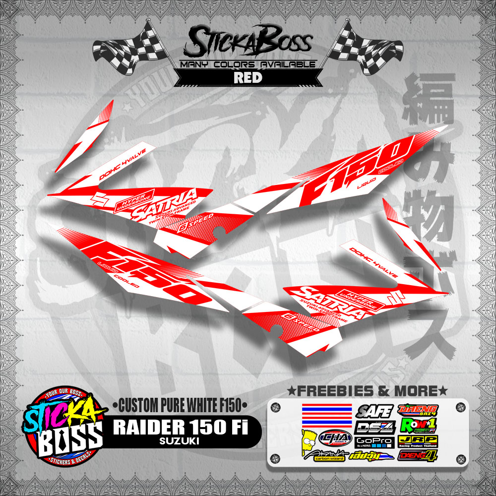 STICKER DECALS for RAIDER 150 Fi (RFICUPUWHF1) By STICKABOSS (SOFIE ...
