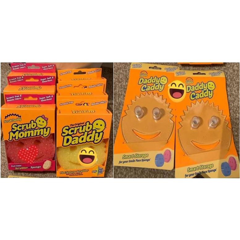 SCRUB DADDY FlexTexture Scrubber/SCRUB MOMMY Dual-Sided Scrubber ...