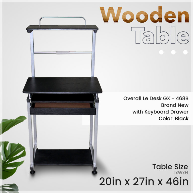 Durable Computer Table Color Black /Simple and Classy/ Wood Table with ...