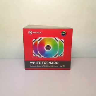 Keytech White Tornado 3in1 120mm Chassis Fan with Control Hub and ...