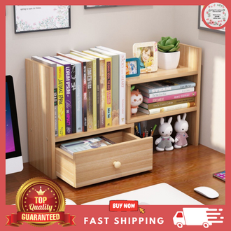 Small Desk Bookshelf Bookcase Office Storage Rack Simple Desktop Shelf ...