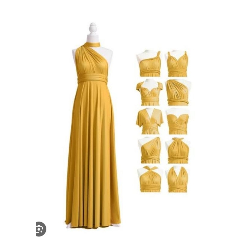 YELLOW GOLD Infinity Dress with Attached Tube Floorlength | Shopee ...