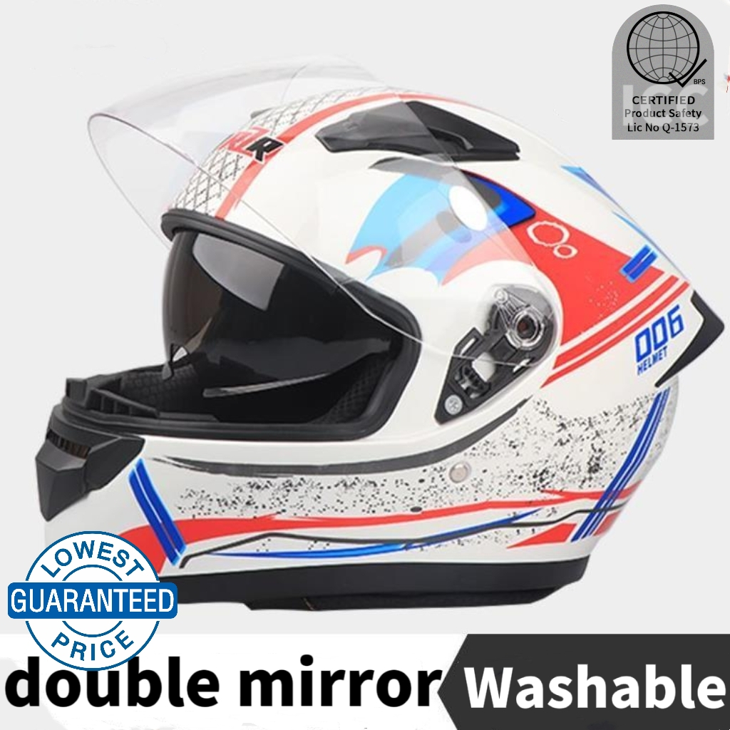 【Ready Stock】ICC Standard Motorcycle Modular Helmet Dual Lens Flip Up ...