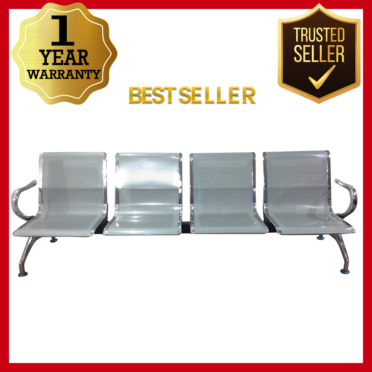 4-Seater Airport Gang Chair (Silver) | Shopee Philippines