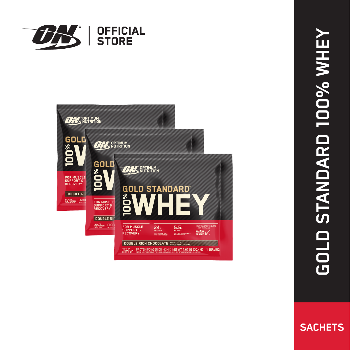 Optimum Nutrition Gold Standard 100% Whey Protein Sachet | Shopee ...
