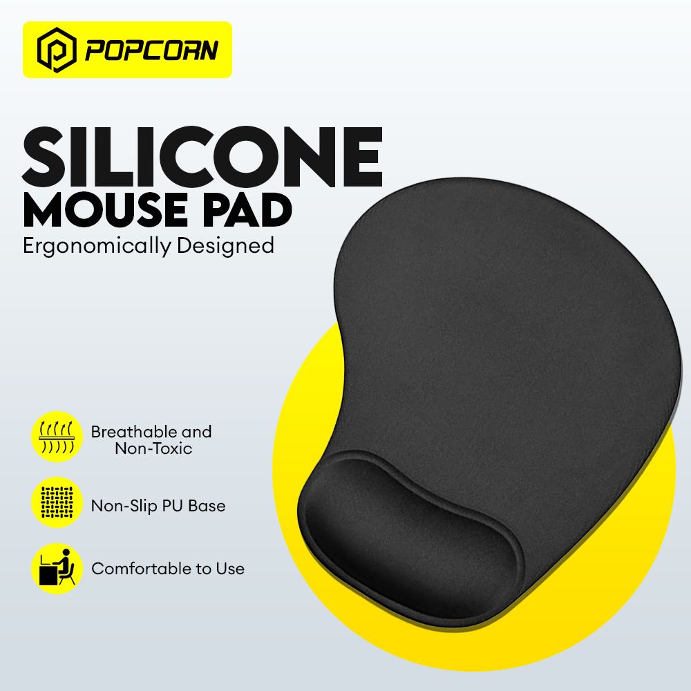 Popcorn Silicone Mouse Pad With Hand Rest For Office And Gaming Use ...