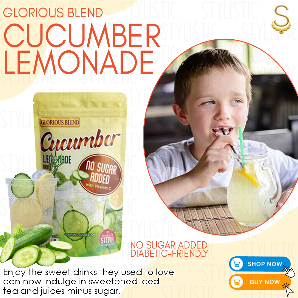 Glorious Blend Cucumber Lemonade 360g with Stevia, Non Acidic, No Sugar ...
