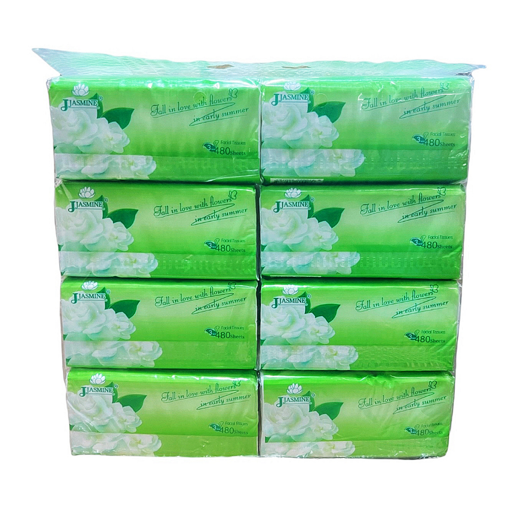 Tissue Jjasmine Organic Green Tea Facial Tissue 4 Ply/3 Ply (480 sheets ...