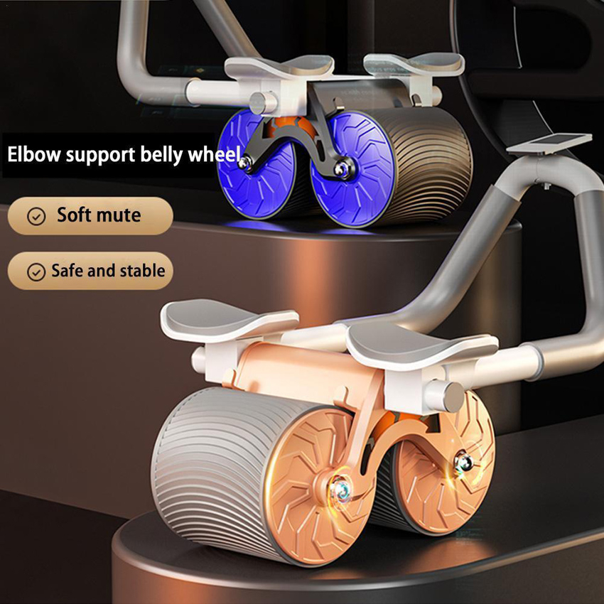 Portable Plank Trainer Ab Roller Wheel, Core Trainer with Timer, LCD ...