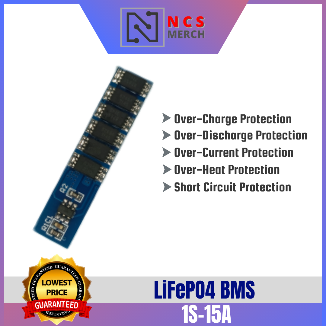 Battery4LiFe 1S 15A 3.2V LifePo4 Lithium Iron Phosphate Battery with 6MOS BMS Protection Board ...