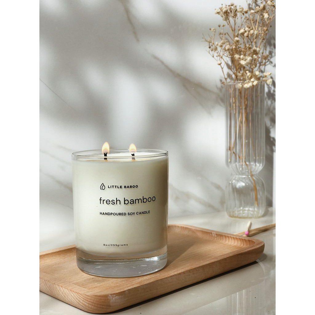 Little Baboo Fresh Bamboo Scented Soy Candle in Glass Jar | Shopee ...