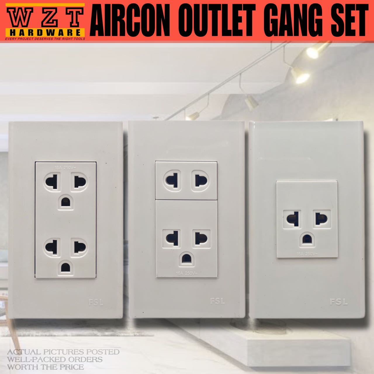 FSL Universal Aircon Outlet Electric Socket Gang Set 1 , 2 , 3 Gang | Shopee Philippines