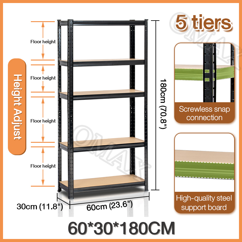 6/5 Layer Metal Rack Boltless Rack Heavy Duty Steel Rack Stainless Rack shelves rack display ...