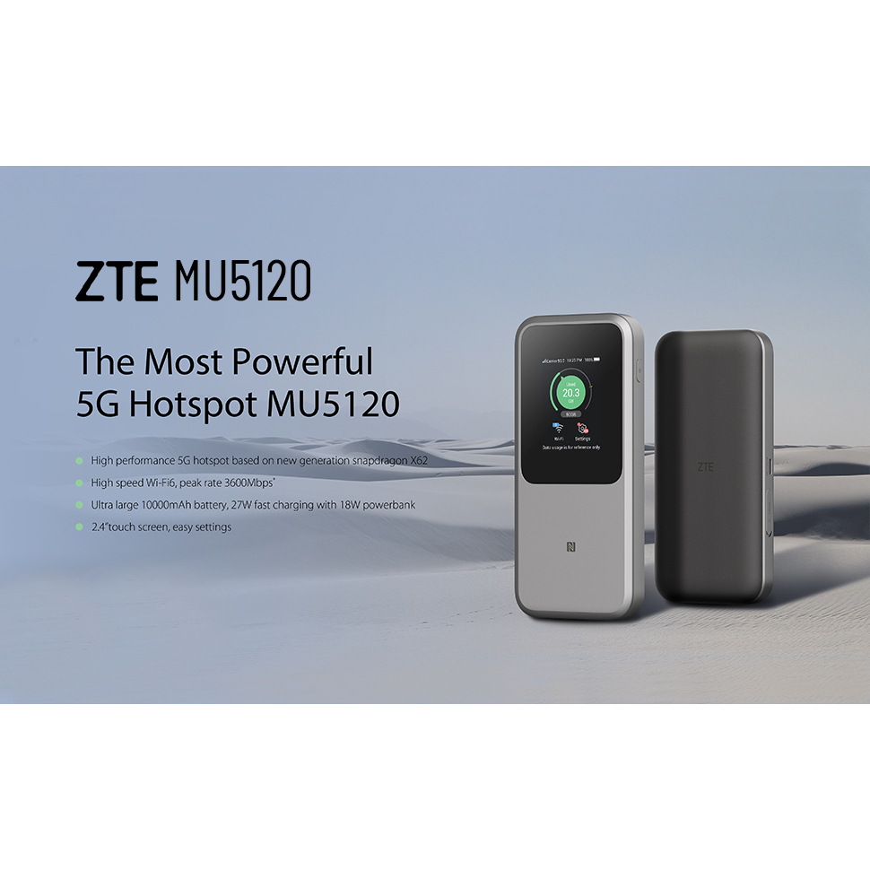 ZTE MU5120 U50 Pro 5G Mobile WiFi6 Router 4.0Gbps 5G DL and 660Mbps UL ...
