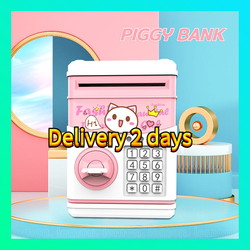 （COD) Kids HelloKitty/doraemon smart savings mini ATM machine with ...
