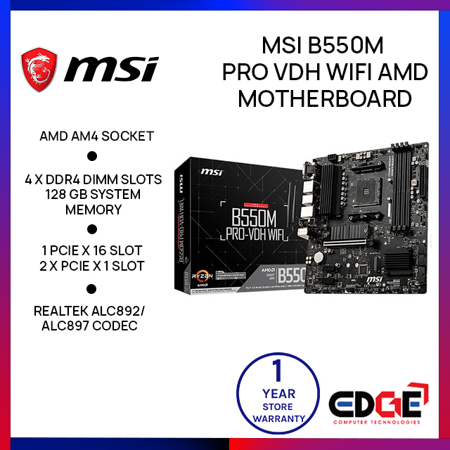EDGE | MSI B550M Pro VDH WIFI mATX AMD Motherboard | Shopee Philippines
