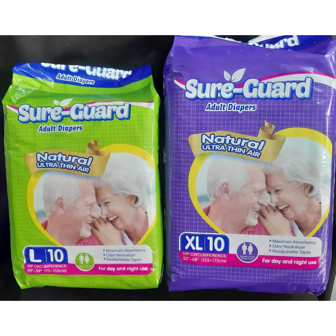 SUREGUARD ADULT DIAPER 10 pcs/pack (SIZE L,XL) | Shopee Philippines