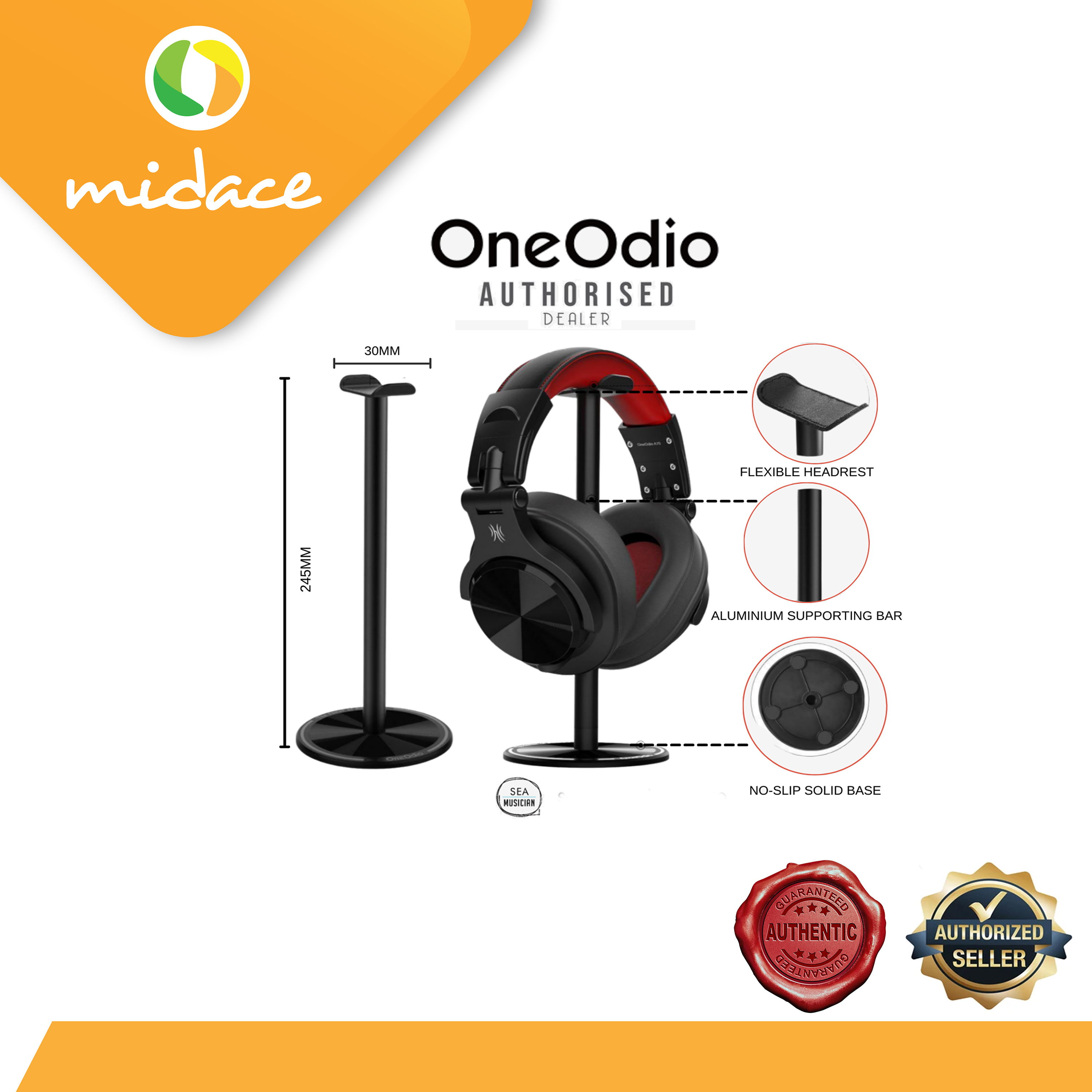 OneOdio / OneAudio Original Headphones Stand Hanger Metal Aluminum Gaming Headset Holder With ...
