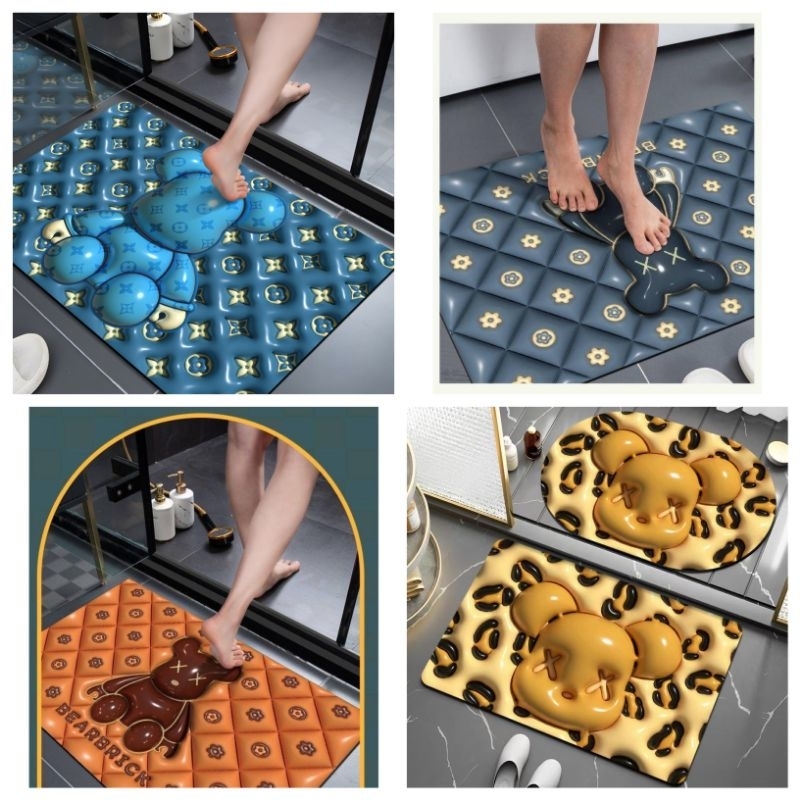 3D three-dimensional expanded diatom mud floor mat absorbs water ...