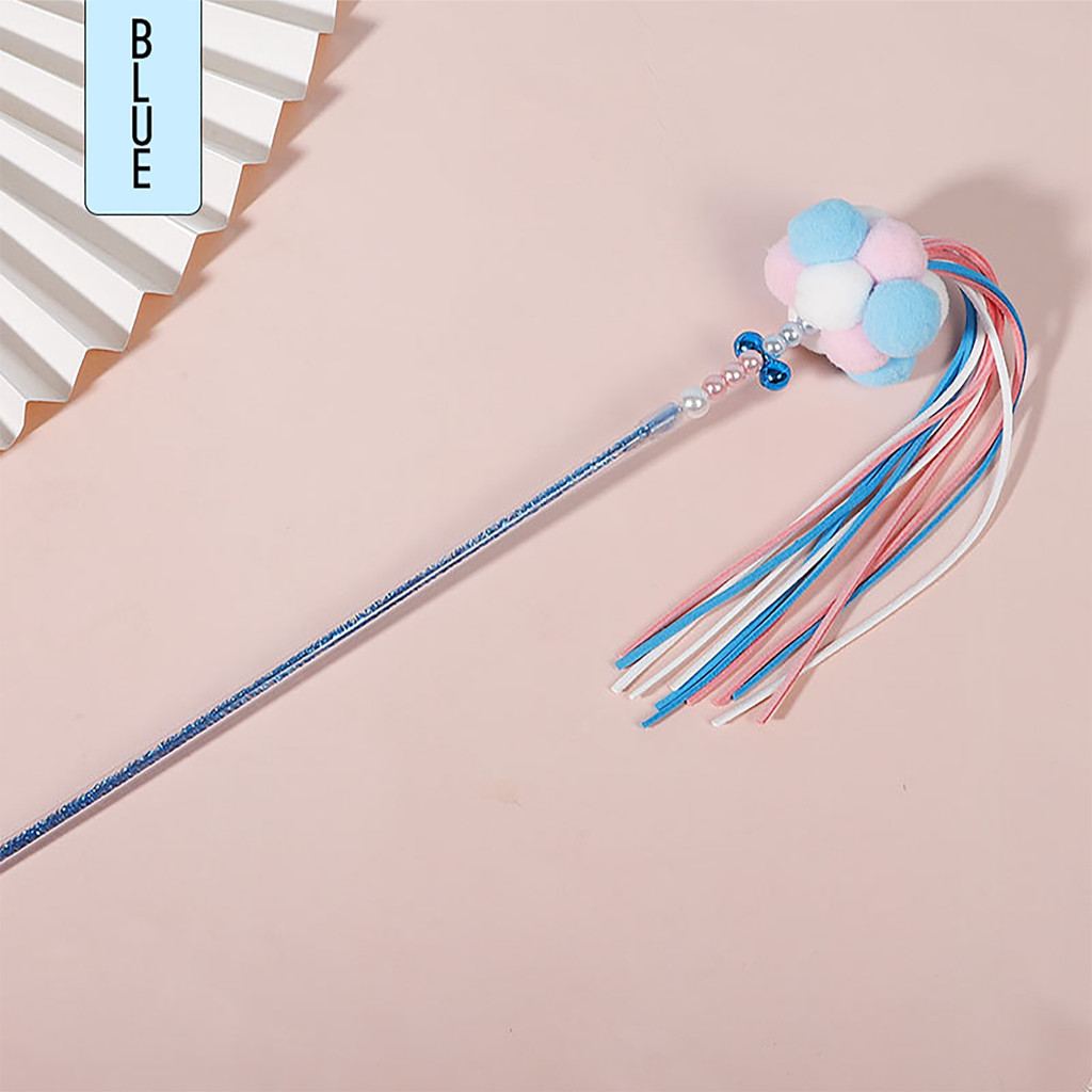 Cat Teaser Pet Cat Puppy Teaser Bell Feather Retractable Stick Rod ...