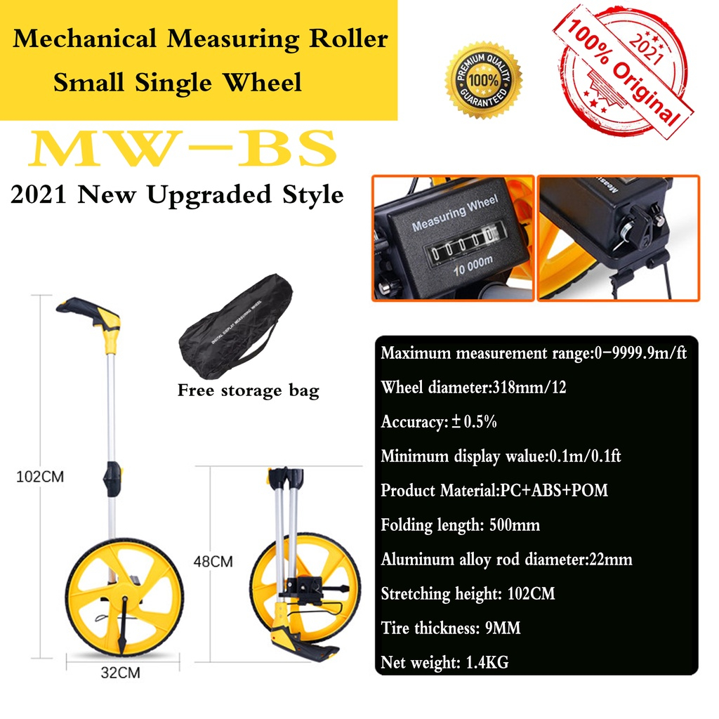 Digital/Mechanical ABS Folding Distance Measuring Wheel Roller Surveyor ...