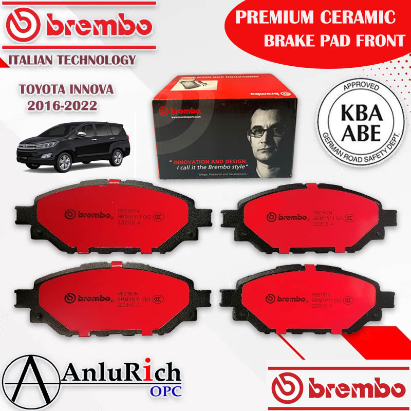 BREMBO Brake Pad Front Toyota Innova 2016-2022 | Shopee Philippines