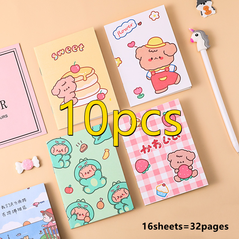 Oumi 10pcs Notebook MUJI ins Cute cartoon small portable notepad mini ...