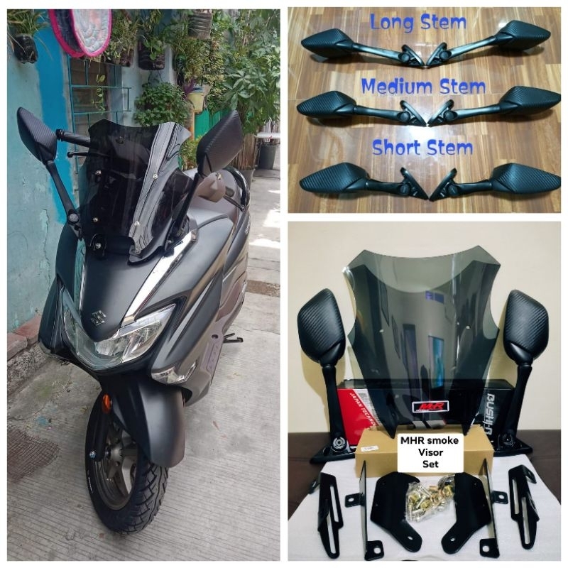 BURGMAN STREET EX 125 BRACKET SIDEMIRROR WINDSHIELD SET | Shopee ...
